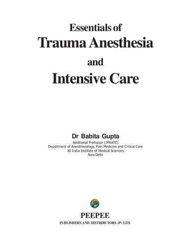 Essentials of Trauma Anesthesia and Intensive Care – Javed Books